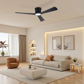 ZEVENTI - LED Stropní ventilátor AUREX LED/24W/230V Wi-Fi Tuya černá + DO