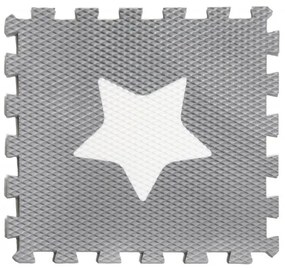 Vylen Pěnové podlahové puzzle Minideckfloor s hvězdičkou Šedý s bílou hvězdičkou 340 x 340 mm