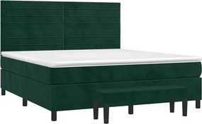 Box spring postel s matrací tmavě zelená 160x200 cm samet 3137914