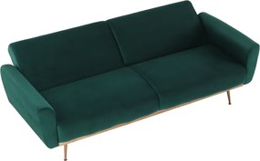 Rozkládací pohovka, smaragdová Velvet látka, FASTA