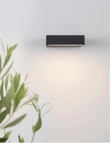 NV 9160101 Venkovní nástěnné svítidlo BRIN antracitový hliník čiré sklo LED 10W 3000K 200-240V 101st. IP65 - NOVA LUCE