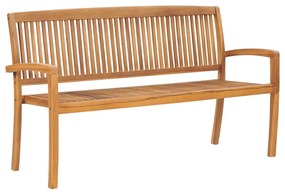 Stohovatelná zahradní lavice s poduškou 159 cm masivní teak,  3063308