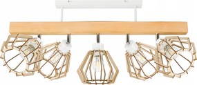 Dřevěná stropní lampa Lustr Stropní Svítidlo Loft Bílá na 5x Klosz E27