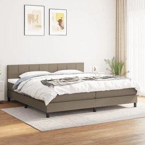 Box spring postel s matrací taupe 200x200 cm textil