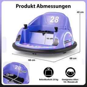 Costway Autíčko s nárazníkem pro batole 12 V Elektrické 360° Spin autíčko