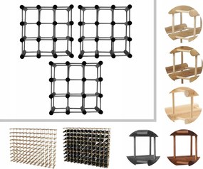 Regál na víno dřevěný stojan na víno Modulární regál na alkohol 27+6 bot