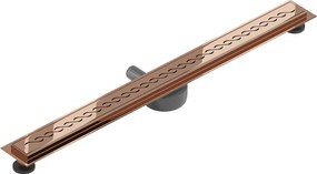 Mexen Flat 360°, lineární podlahový žlab 80 cm, růžové zlato, 1623080-40