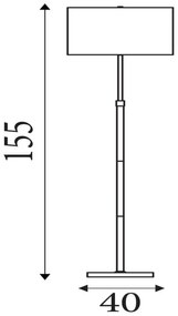 Searchlight EU3879BK Stojací lampa RACHEL černá &amp; broušený CHROM