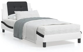 Rám postele s LED osvětlením bílý a černý 100x200 cm umělá kůže,  3214095