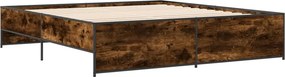 Rám postele kouřový dub 180 x 200 cm kompozitní dřevo a kov 3279874