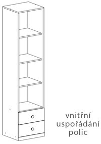 Dětský pokoj PIXEL | sestava F | 5 dílů | dub/bílá lux/šedá
