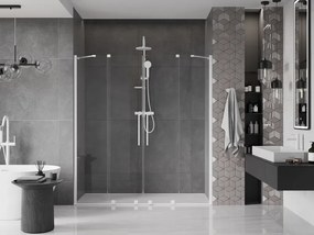 Mexen Velar Duo, posuvné dveře do otvoru 170x200 cm, 8mm čiré sklo, bílá, 871-170-000-02-20