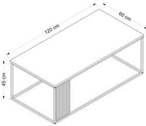 DAFNES široký konferenční stolek, dub
