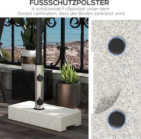 Stojan na slunečník 25 kg, žulový podstavec na slunečník, pro tyče slunečníku Ø32/38/48 mm, šedý