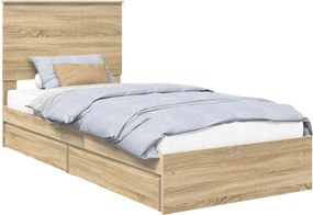 Postel s úložným prostorem se zásuvkou Sonoma dub 90 x 200 cm 3411245