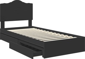 Postel s úložným prostorem Černá 70 x 190 cm Kompozitní dřevo 3413556