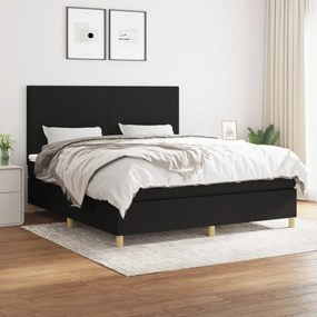 Box spring postel s matrací černá 180x200 cm textil 3142195