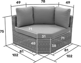 DEOKORK Ratanová variabilní sestava MALIBU  pro 5 osob (béžovo-hnědá)