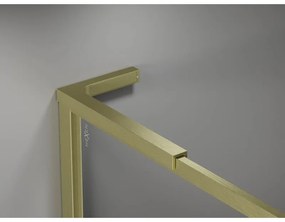 Mexen, Mexen Kioto-XF L sprchová stěna s rámem 110 x 202 cm, průhledná 10 mm, broušené zlato - 800-110-174-55-00-XF