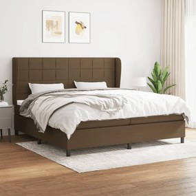 Box spring postel s matrací tmavě hnědá 200x200 cm textil 3127992