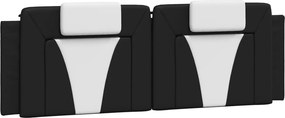 Postel Viana s matrací černá a bílá 160 x 200 cm umělá kůže 3208808