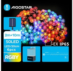 Aigostar B.V. | Aigostar - LED Solární dekorační řetěz 50xLED/8 funkcí 12m IP65 multicolor | AI0431