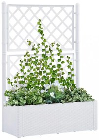 Zahradní truhlík s treláží 100x43x142 cm PP Dekorhome Bílá