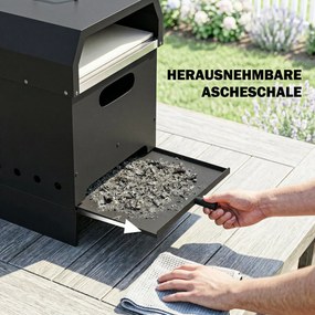 venkovní pec na pizzu 3 v 1 Pec na pizzu na dřevo Dvouúrovňová pec s úchyty na pizza kámen Loupací deska na pizzu