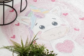 Dywany Łuszczów, Dětský kusový koberec Bambino 1128 Unicorn, 80x150, růžová, dětský pokoj