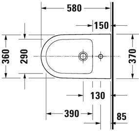 Duravit D-Neo - Stojící bidet 370 x 580 mm, bílá 2295100000