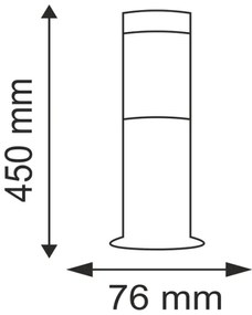 Venkovní svítidlo OSLO 1xE27/10W/230V 450mm IP44