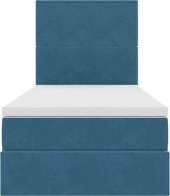 Postel s úložným prostorem a matrací Tmavě modrá 90 x 200 cm 3371947