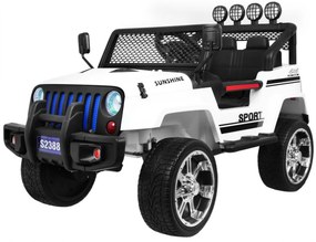 Ramiz Jeep Raptor 4x4, kožená sedačka, 2 místné bílé