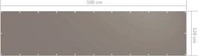 Balkónová zástěna taupe 120 x 500 cm oxfordská látka 134994