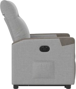 Elektrické zvedací polohovací křeslo obláčkově šedé textil 3324099