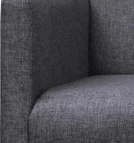 Lavice s polstrovanou poduškou textil kaučukovník tmavě šedá 241664