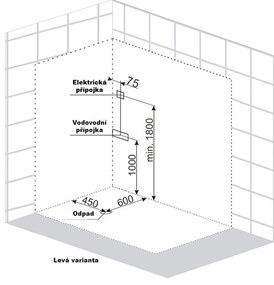 BPS-koupelny Hydromasážní box HYD-A04 120 SA L, 120x80 levý se saunou