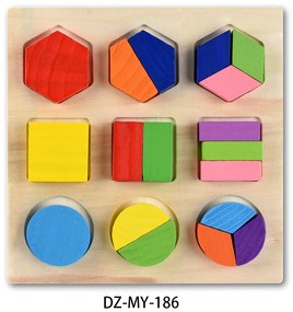 Montessori dřevěné hračky - vkládačky - tvary Barva: C