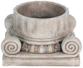 Cementový květináč ve tvaru hlavice antického sloupu Dórský - 24*23*14 cm