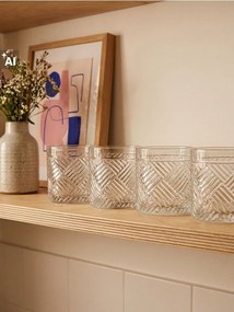 Sinsay - Sklenice s dekorativním žebrováním 4 pack - clear