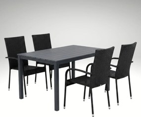 Vikio Zahradní ratanový set 150x90 pro 4 osoby DT255-S šedý