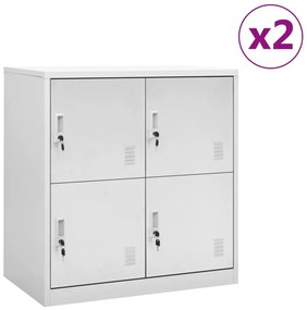 Uzamykatelné skříně 2 ks světle šedé 90 x 45 x 92,5 cm ocel 3095223