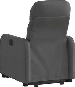 Zvedací polohovací křeslo tmavě šedé textil 3206796