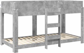 Patrová postel pro děti Betonově šedá 90 x 190 cm 3410534