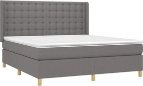 Box spring postel s matrací tmavě šedá 160x200 cm textil 3132322