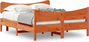 Postel bez matrace voskově hnědá 135 x 190 cm masivní borovice 3216398