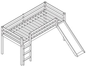 CASARREDO Postel patrová se skluzavkou SLIDE 90x200 cm bílá