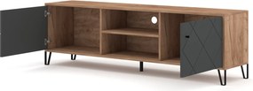 TV stolek Bilbao 183 cm dub Craft Tobacco/grafit