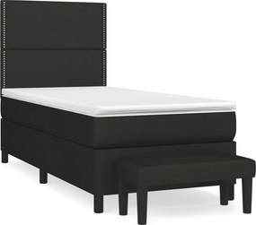 Box spring postel s matrací černá 90x200 cm textil 3136487