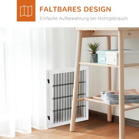 PawHut zábrana pro psy ochranný plot schodišťová brána 185 x 36 x 71 cm z borovicového dřeva v bílé barvě, ideální pro ochranu dveří a bezpečnost psů…